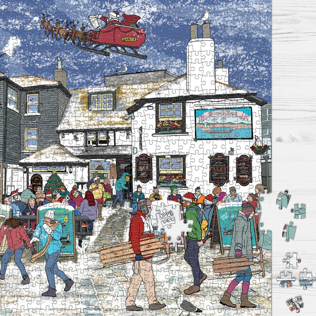Christmas At The Sloop St Ives Jigsaw – 1000 Piece Cornish Puzzle – St ...